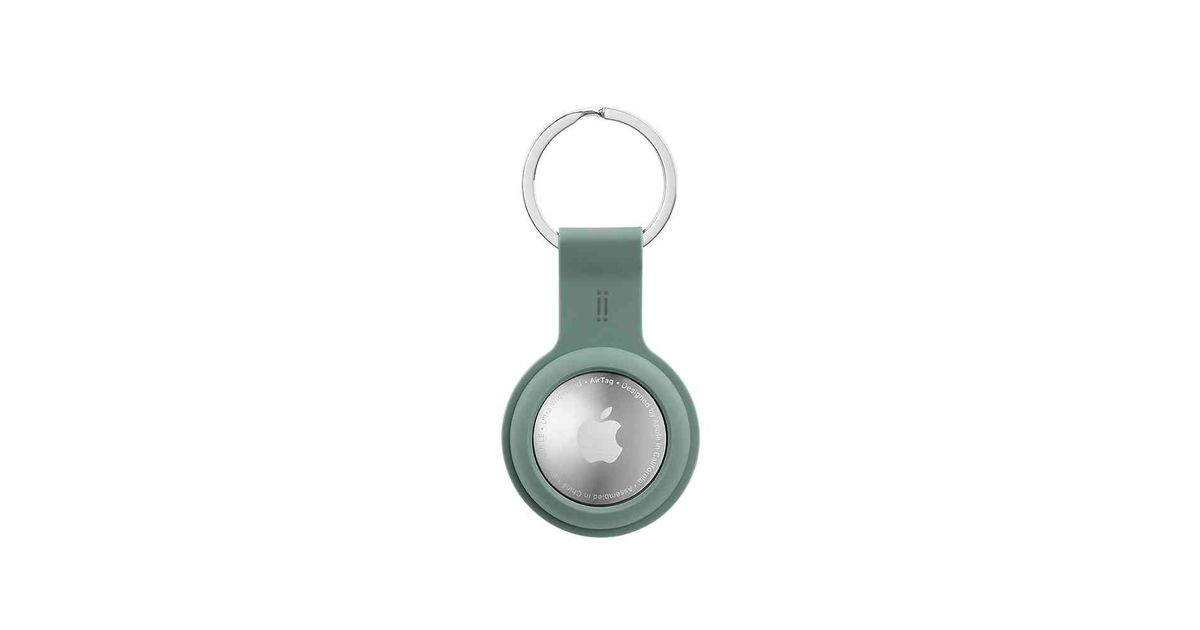 Aiino - GiGiTag Silicon holder with keychain for AirTag - Pacific Green ...